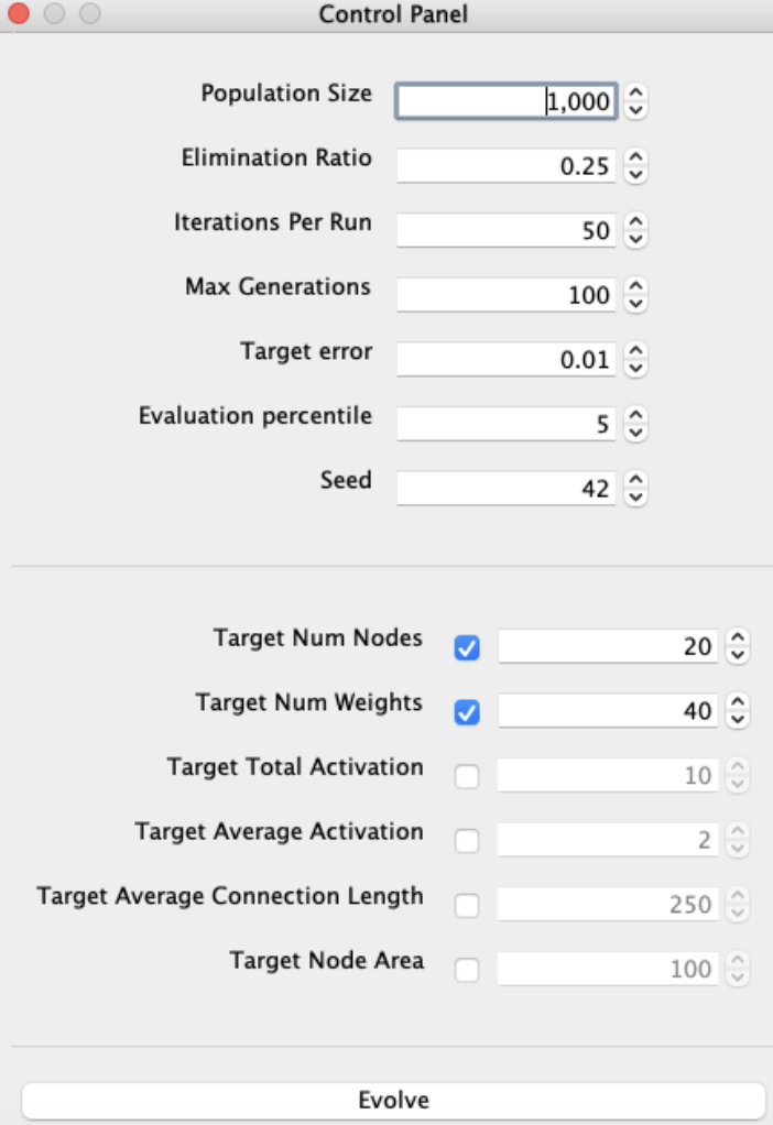 Evolution | Simbrain Docs